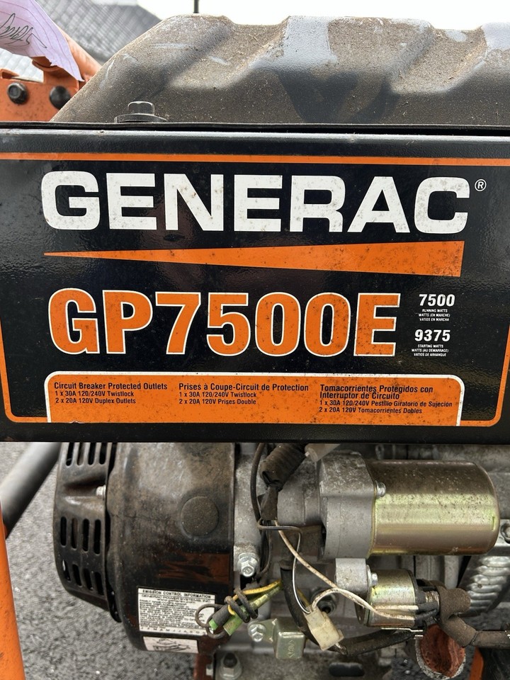 Generac GP7500E 9400W/7500W Portable Gas Generator | eBay