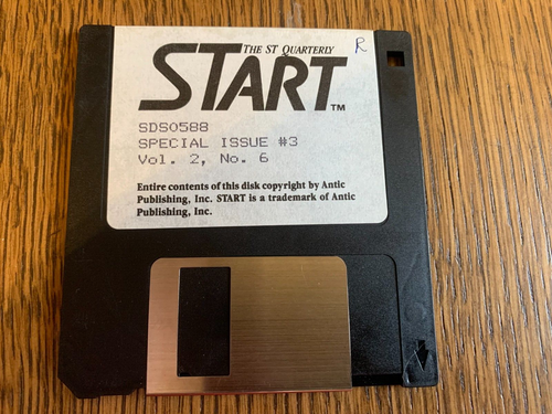 ATARI ST START QUARTERLY SPECIAL ISSUE #3 VOL. 2 NO. 6 FLOPPY DISK 3.5 ...