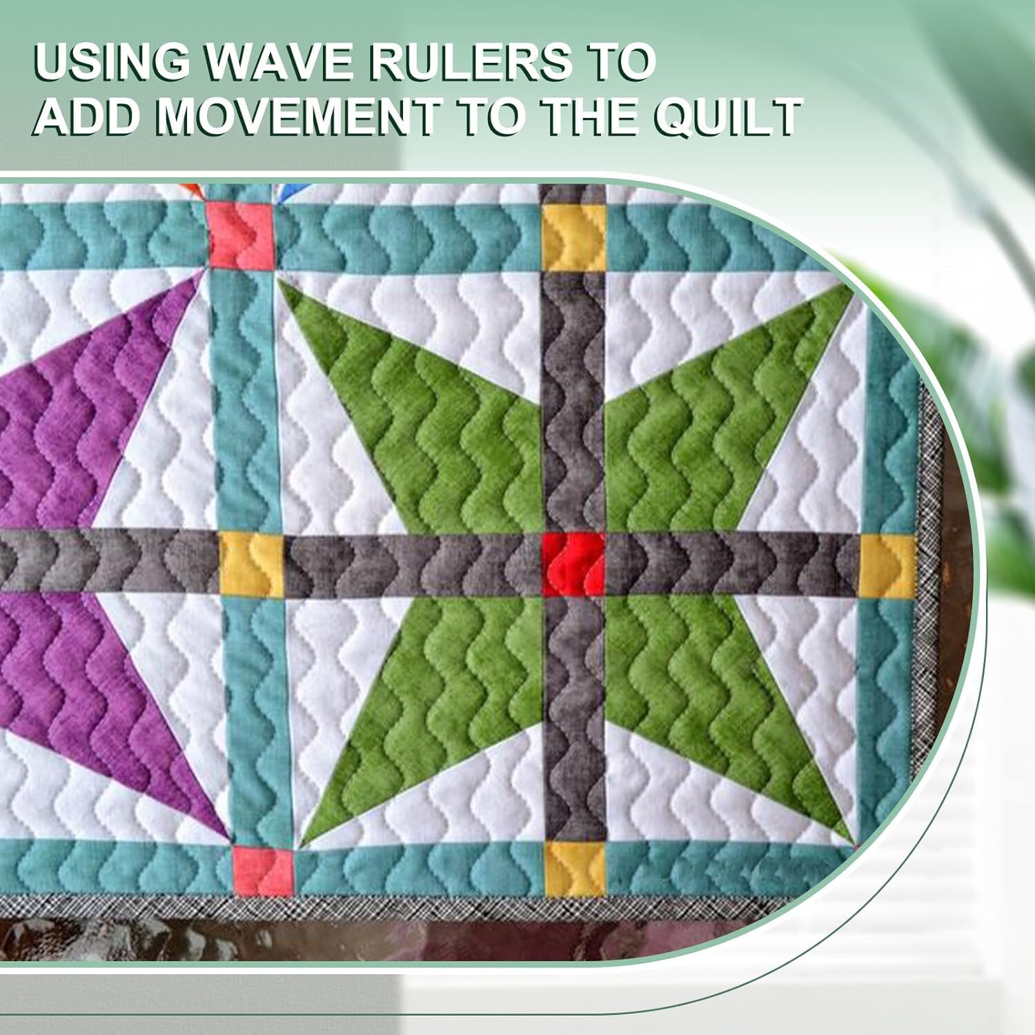 Kigley 2 Pcs Wave Edge Waves Ruler Acrylic Quilt Rulers for Quilting 0. ...