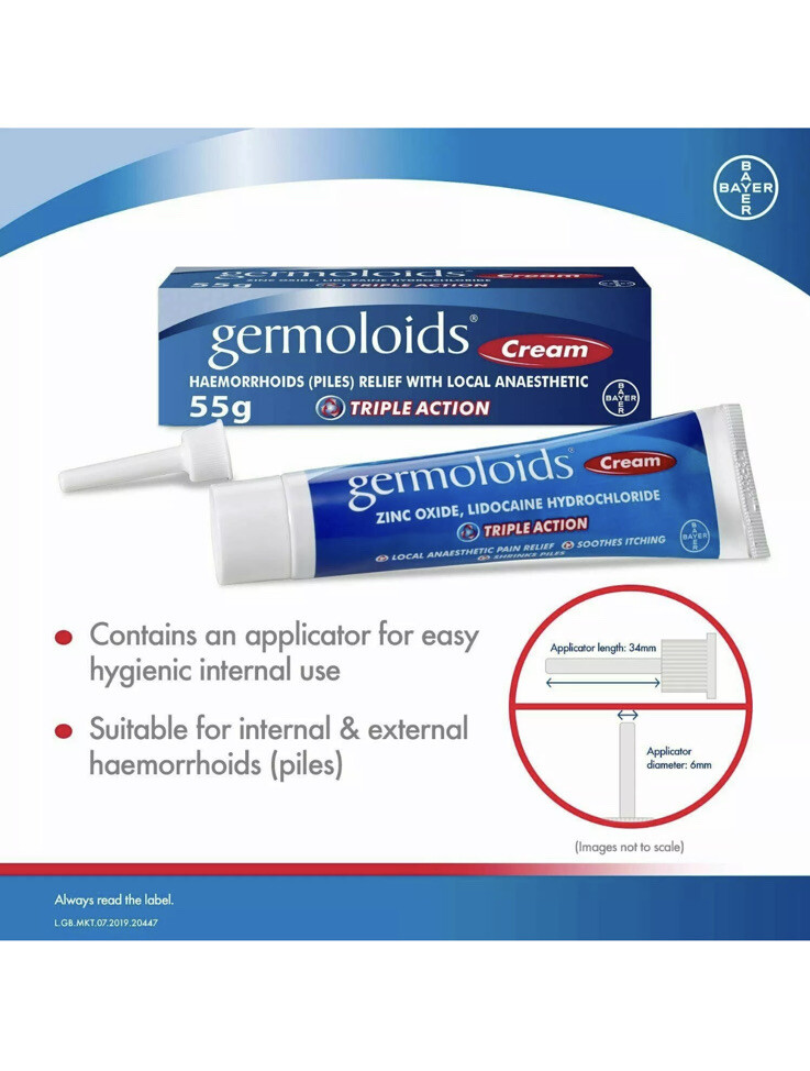3 X Germoloids Cream Haemorrhoids Treatment Piles Treatment Pain Itch ...