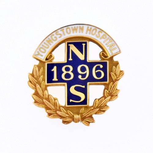 10k Yellow Gold Vintage Enamel Youngstown Hospital Pin | eBay