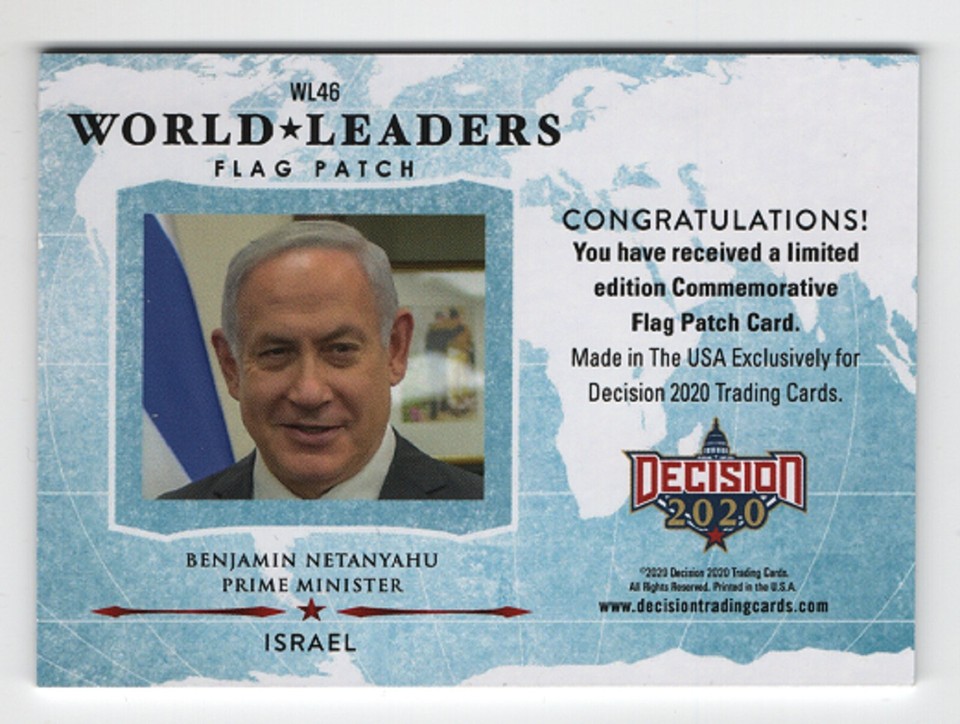 Decision 2020 - World Leaders Flag Patch - Benjamin Netanyahu Rainbow ...