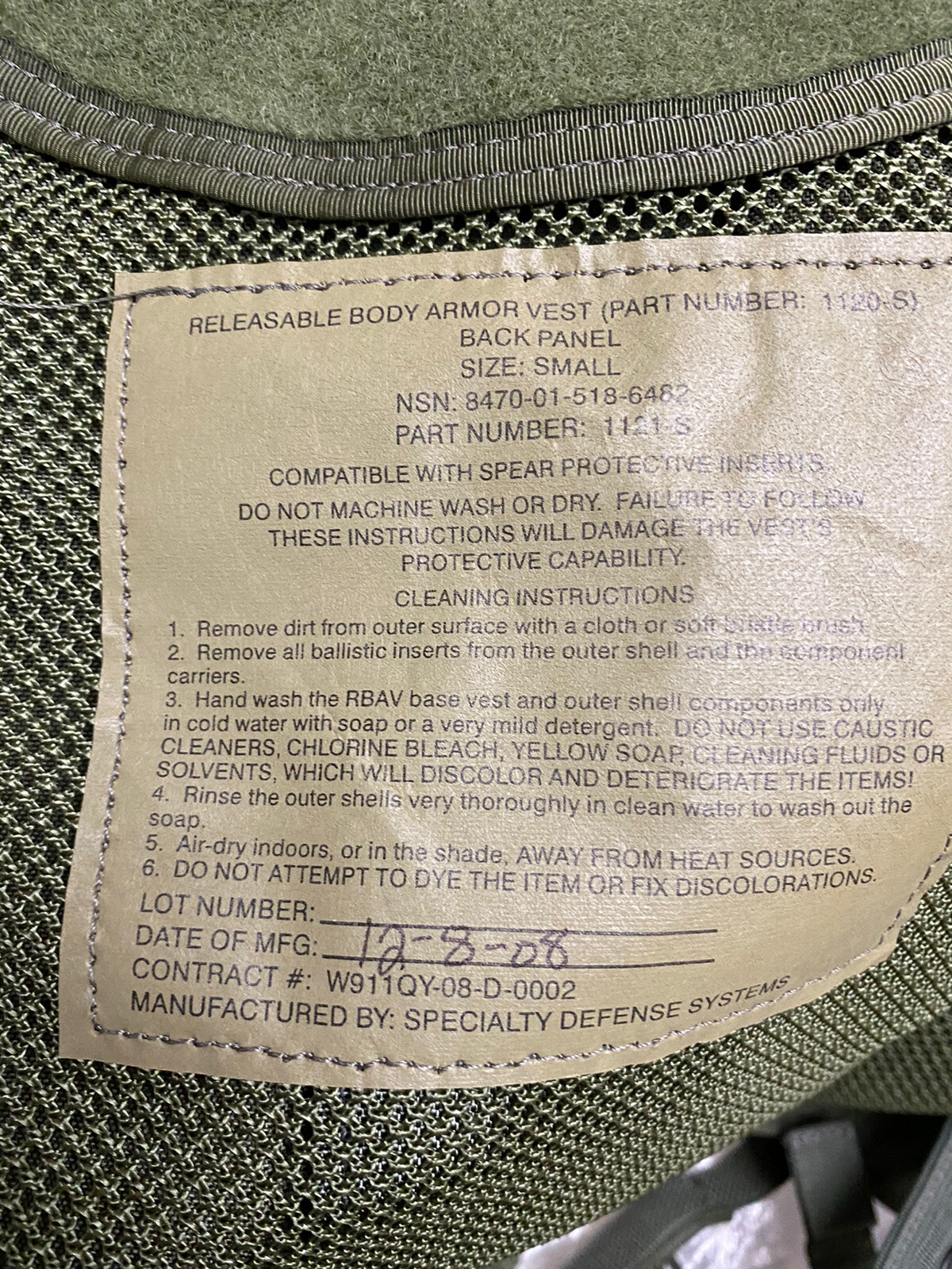 BAE SYSTEMS SDS RBAV RELEASABLE VEST PLATE CARRIER SMALL RANGER GREEN ...