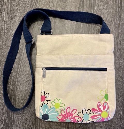 Thirty-One Organizing Shoulder Bag Crossbody Purse Bright Flowers Wide ...