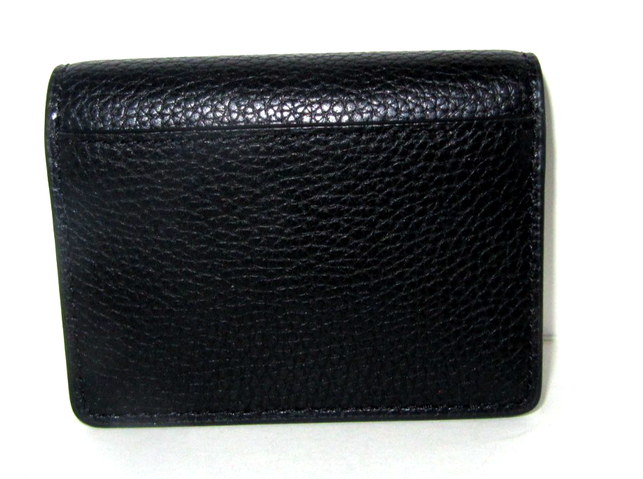Michael Kors Carson Small Flap Pebbled Leather Card Wallet Black NWT ...