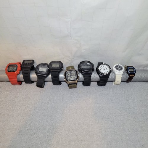 Casio Watch Lot of 9 w/ New Batteries. Models: 3234, 3363, 5125, 3416 ...