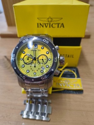 INVICTA Pro Diver Chronograph yellow Dial Men's Watch 47561 | eBay UK