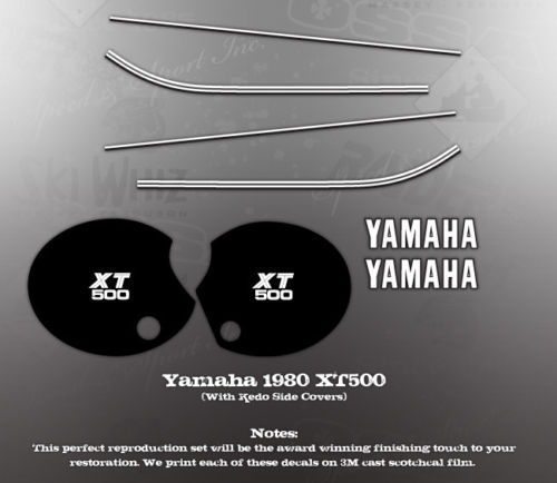 YAMAHA 1980 XT500 SIDE COVER TANK DECAL GRAPHIC KIT | eBay