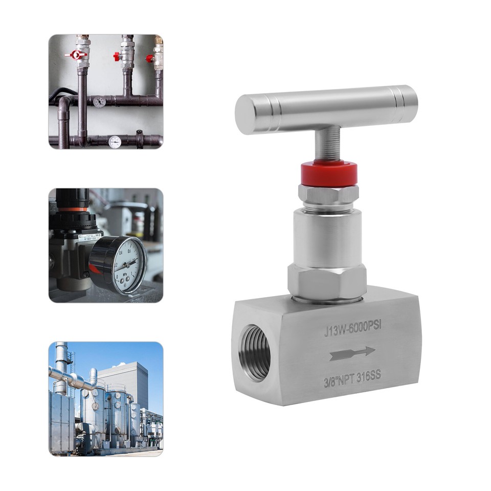 3/8" Stainless Steel Needle Valve ?Threaded Flow Control Steam Max 6000 ...
