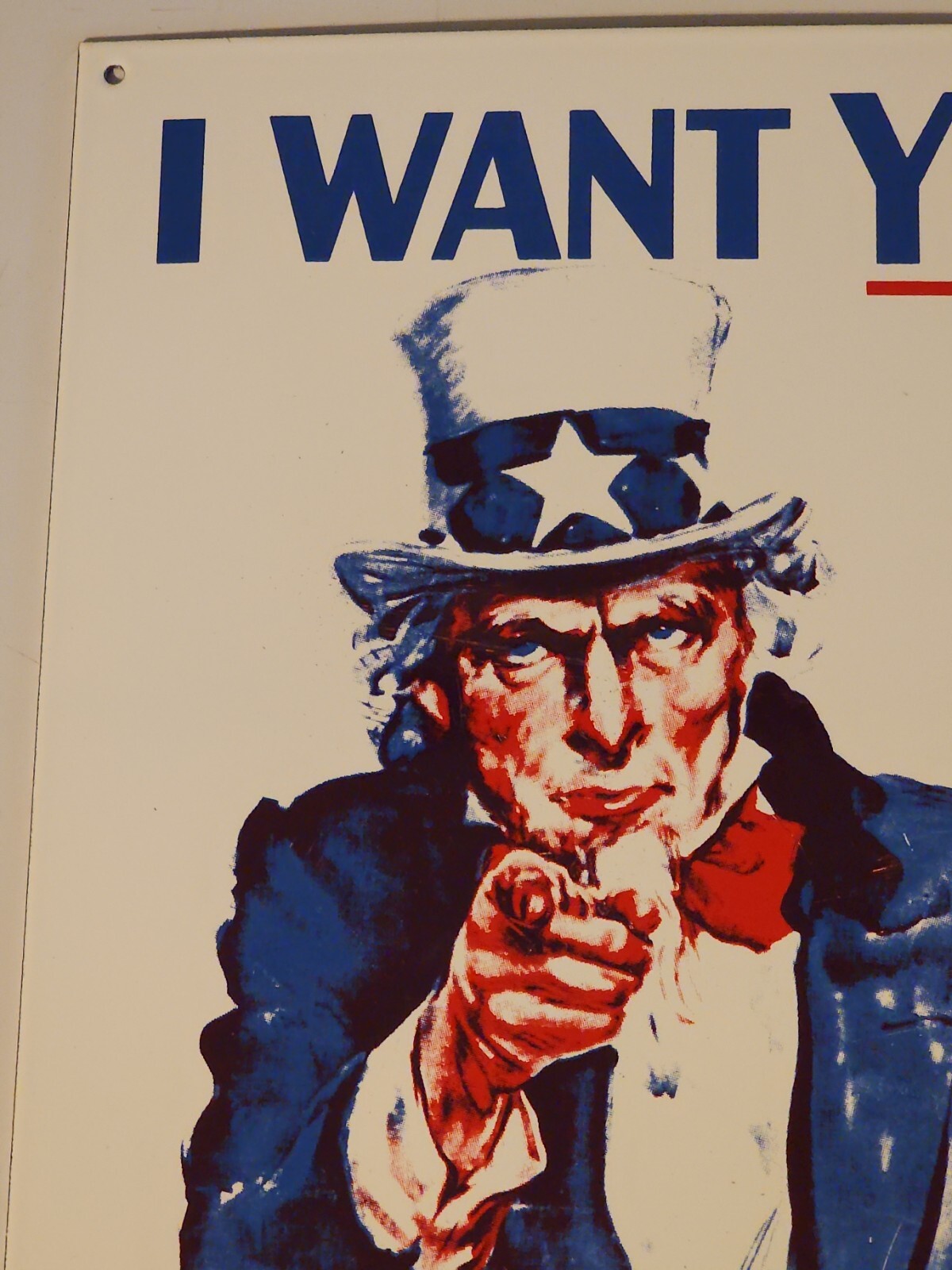 '80's UNCLE SAM PORCELAIN US ARMY "I WANT YOU" SIGN ANDE ROONEY VINTAGE ...