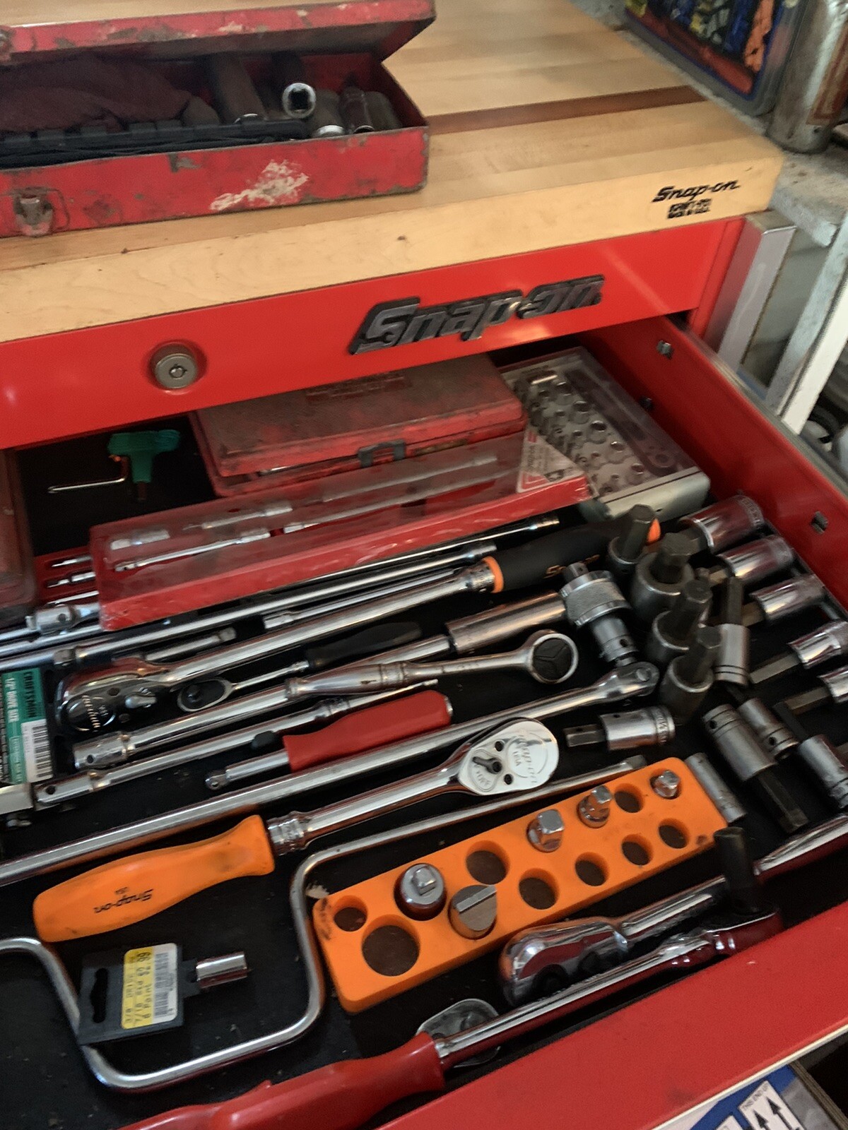 snap on tool boxes with tools 3/4 drive set 1/2 sockets set 3/8 sockets ...