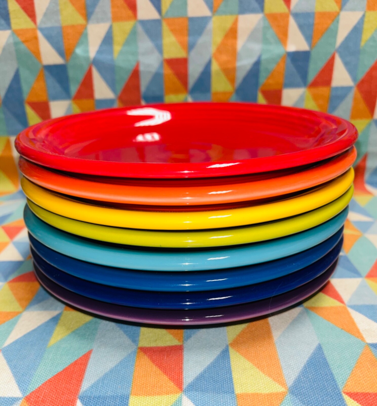 NEW FIESTA set 8 bistro coupe SALAD PLATES RAINBOW MIX 7.25" FIESTAWARE ...