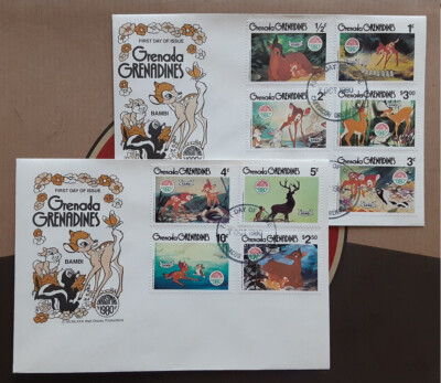 GRENADA GRENADINES 1980 Two Cacheted FDC's Walt Disney Bambi 3343 | eBay