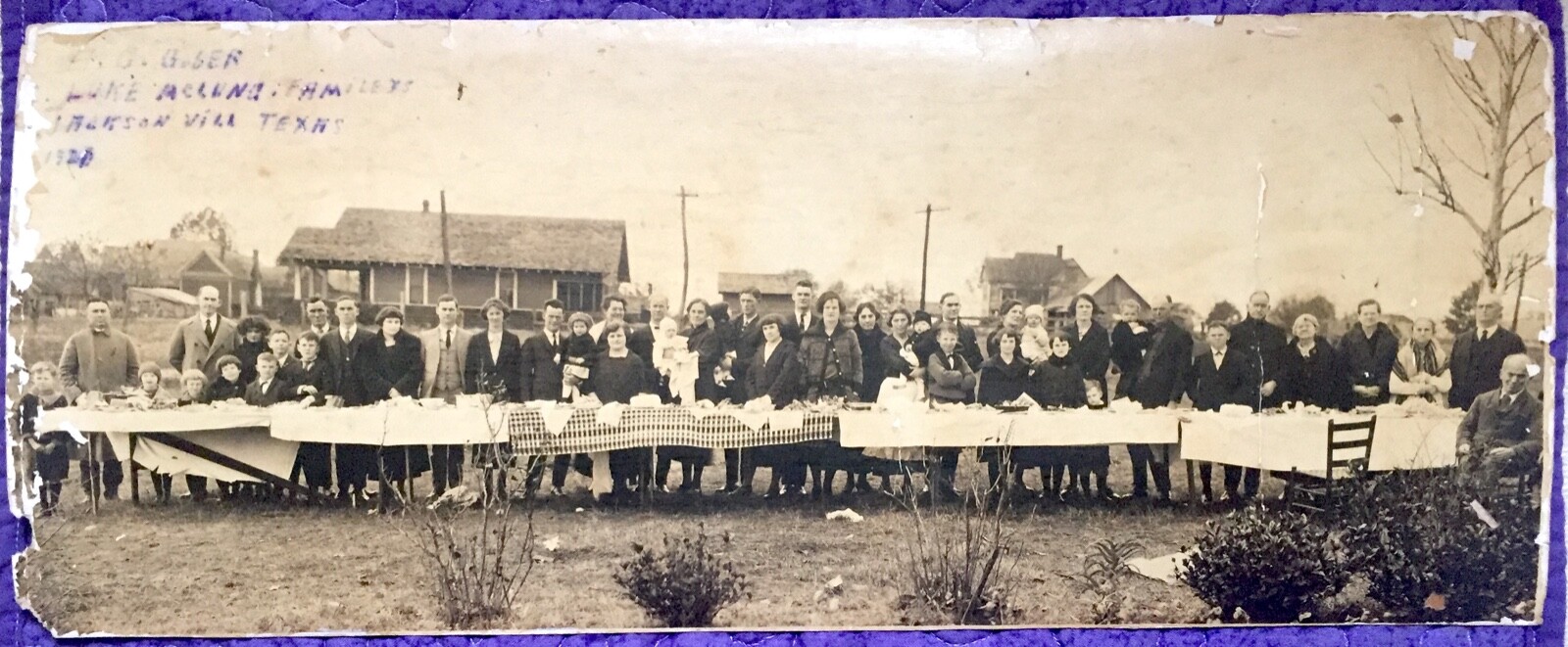 A. G. Gober LUKE McCLUNG Families JACKSONVILLE TEXAS 1921 Panorama 6.25 ...