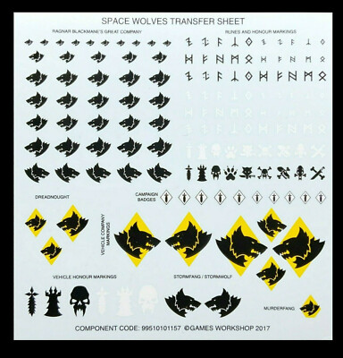 Space Wolves Transfer Sheet, Decals, Space Marines, 40K, GW | eBay