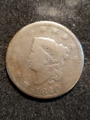 1820/19 Large Cent N-1. Light cheek scratch. No evidence of corrosion ...