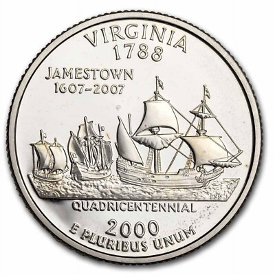 2000 S Virginia Quarter Proof clad 25c Coin Sn100462 | eBay