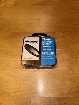 Ultimaxx 49mm Professional Digital HD Ultraviolet Filter Studio Series ...