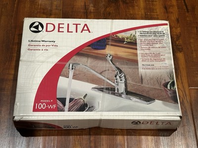 Delta 100-WF Stainless Steel Chrome Classic Single Handle Kitchen ...