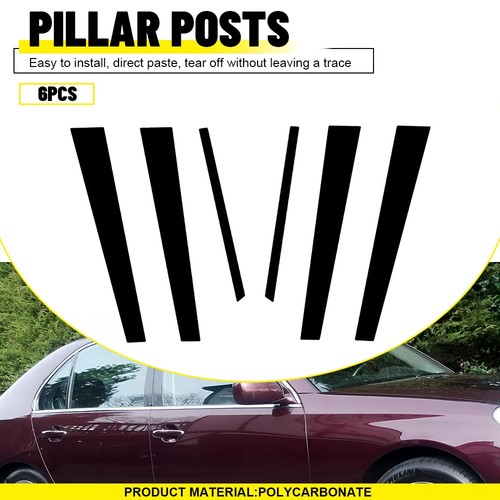 Glossy Black Pillar Posts For 2001-2006 Lexus LS430 6Pcs Trim Cover ...