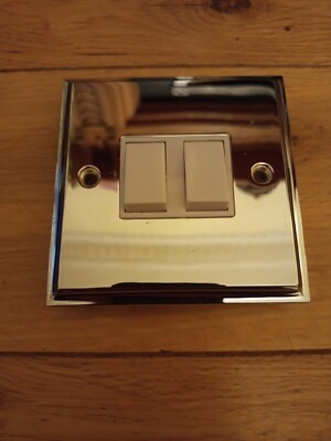 Polished Chrome 2 Gang 2 Way 10a Light Switch | eBay