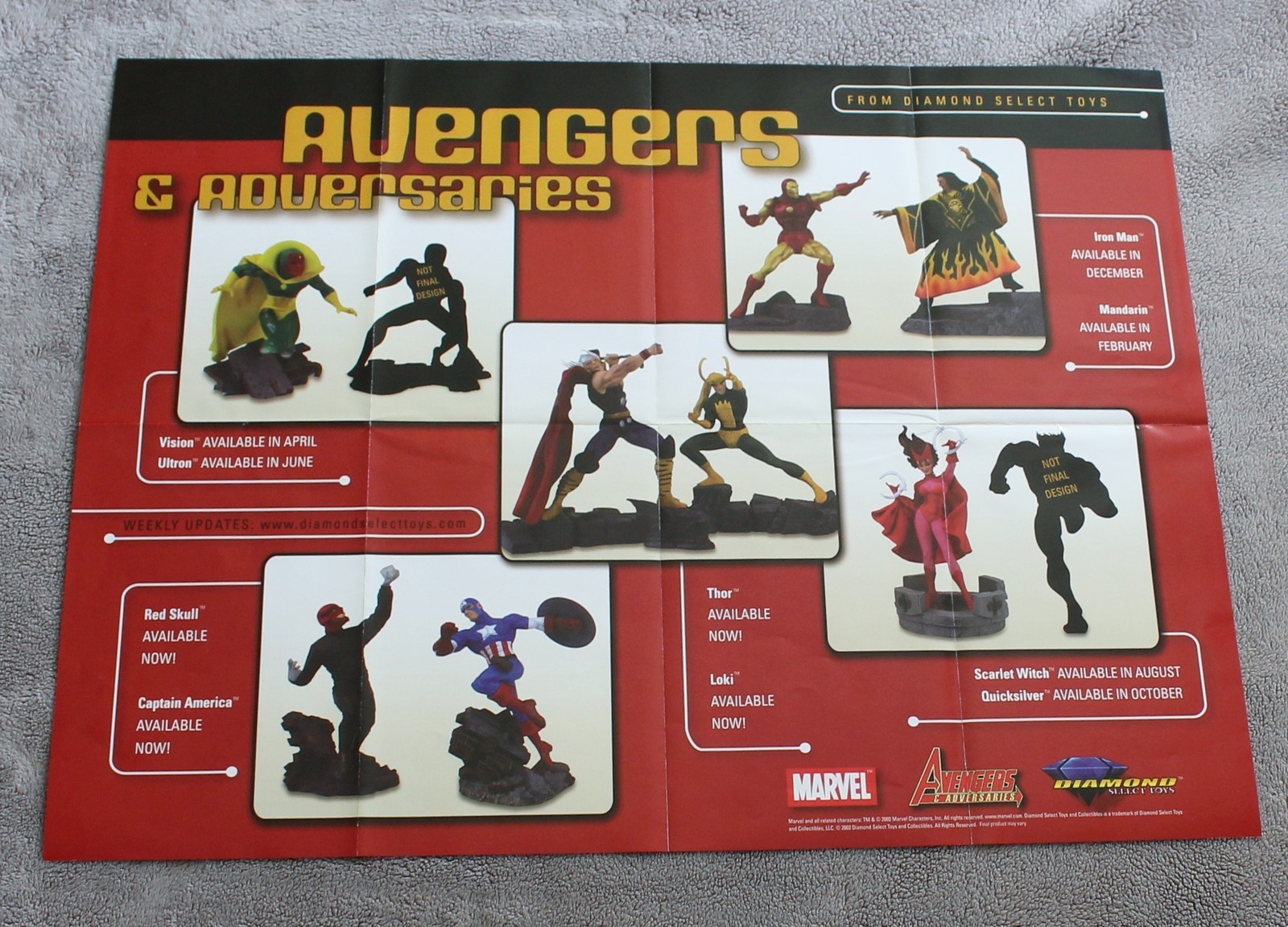 Avengers Adversaries 2002 Vision Thor Loki Red Skull iron Man PROMO ...