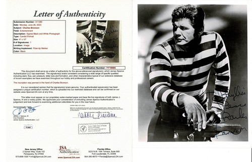 CHARLES BRONSON SIGNED 8x10 PHOTO "THE STONE KILLER, DEATH WISH' JSA ...