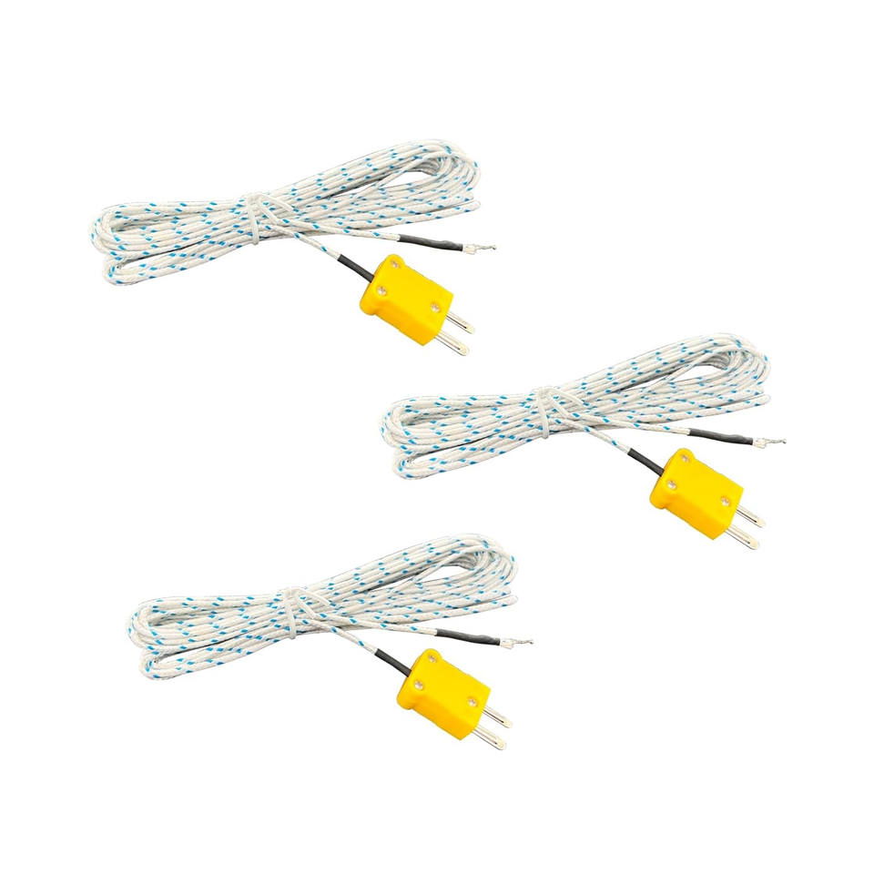 3PC K Type Mini-Connector Thermocouple Temperature Probe Sensor 2M/6 ...