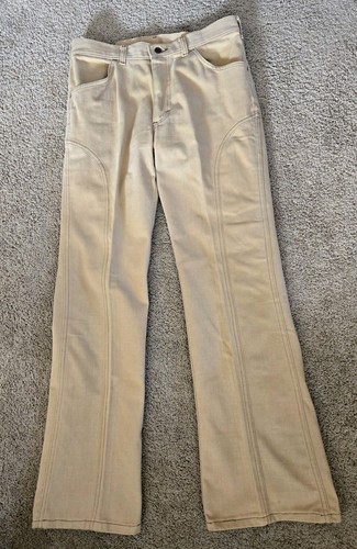 VINTAGE Lee Pants Mens 33x32 Tan Boot Cut Flare Western Bell 70s | eBay