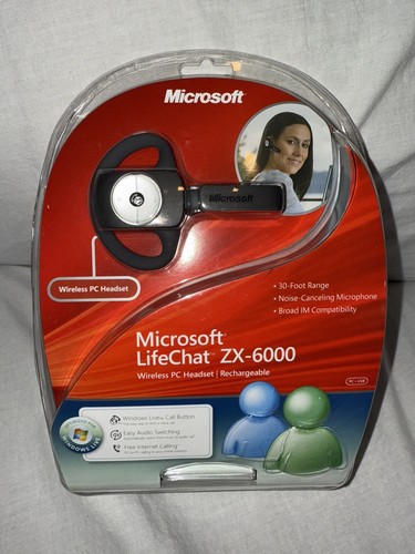 Microsoft LifeChat ZX-6000 Wireless PC Headset Rechargable NEW | eBay