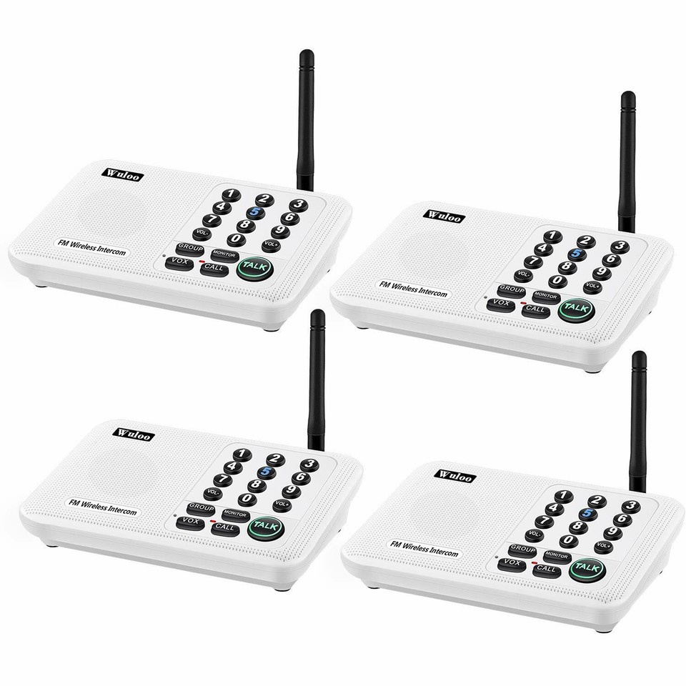 Wuloo 5280feet Range FM Wireless Intercom Home Offices Room to Room ...