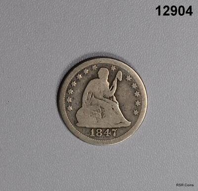 1847 O LIBERTY SEATED QUARTER VG CLEANED #12904 | eBay