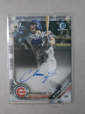 2019 Bowman Chrome Draft Chase Strumpf Auto 1st Rookie RC #CDA-CS Cubs ...