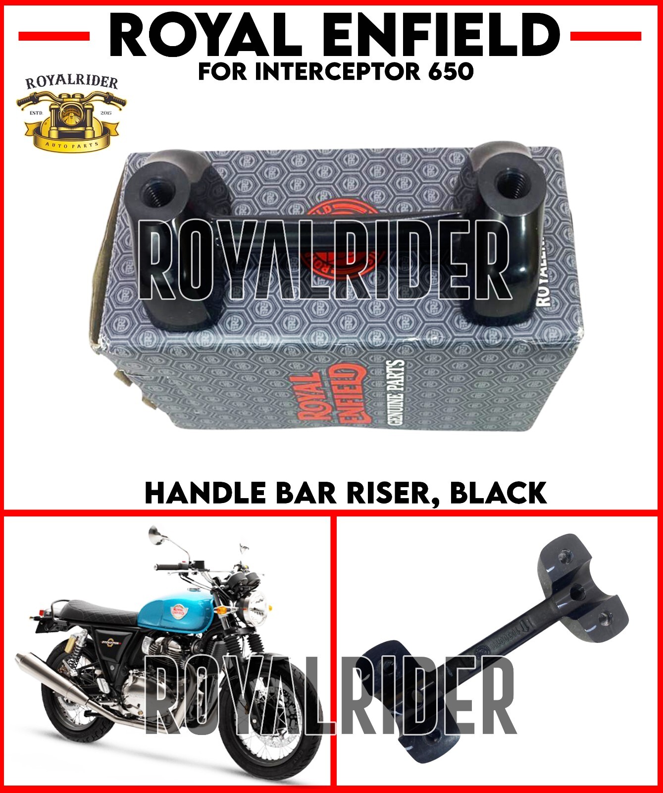 Royal Enfield HANDLE BAR RISER, BLACK For Interceptor 650 | eBay
