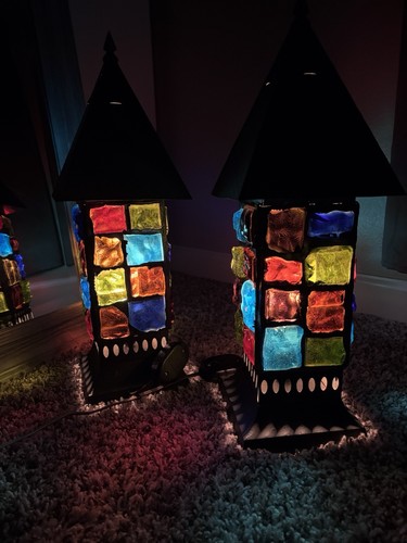 Vintage Peter Marsh Nader Chunk Glass Lamp Lantern Brutalist MCM Art | eBay