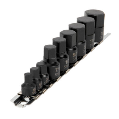 PERFORMANCETOOL 9PC IMPACT SAE HEX BIT SKT SET W38963 | eBay