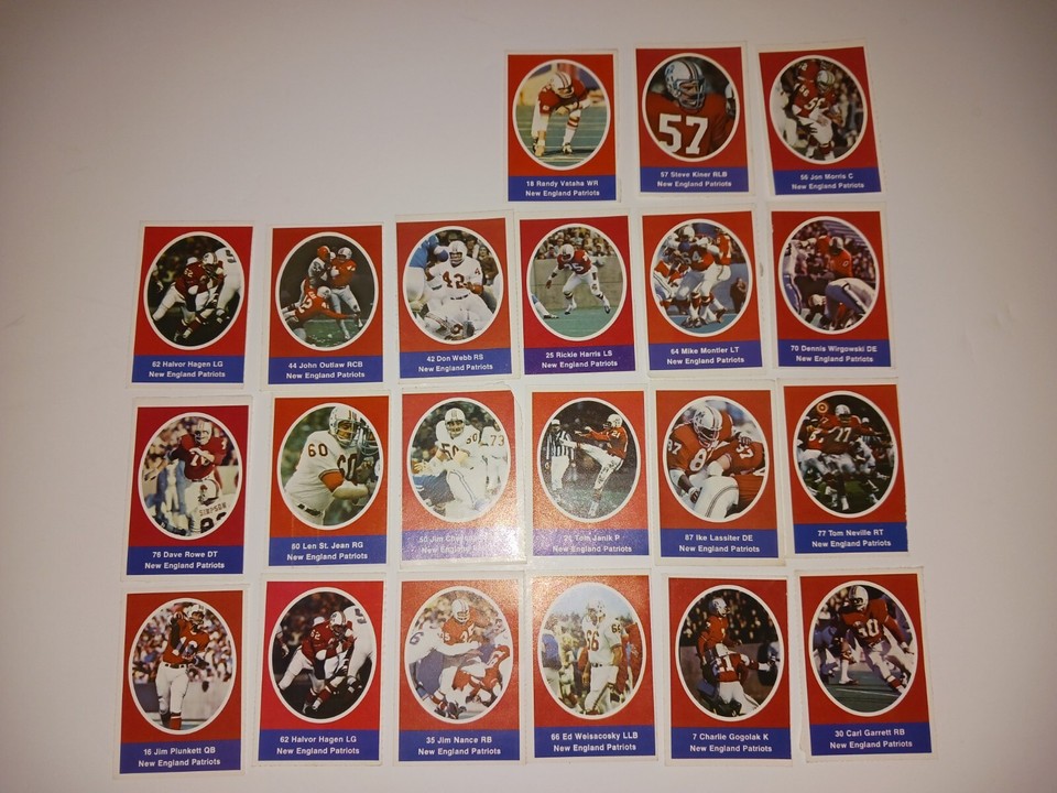 1972 Sunoco NFL Football Stamps New England Patriot Team Lot 21 ...