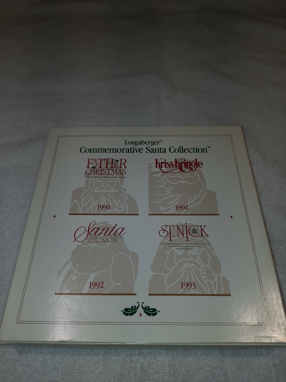 Longaberger Pewter Commemorative Santa Collection Ornaments Set of 4 in ...