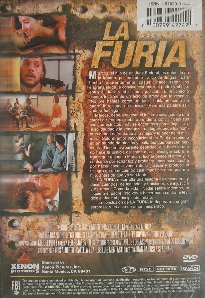 La Furia, 1997 (DVD, 2004, The Fury, Spanish) Luis Brandoni, Diego Torres | eBay