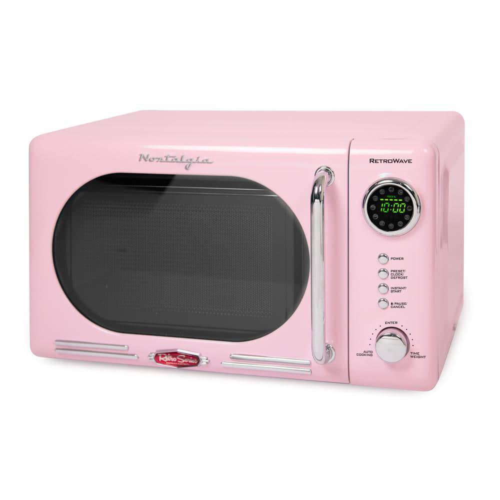 Nostalgia Vintage Retro 0.7 Cu Ft 700W Countertop Microwave Turntable ...