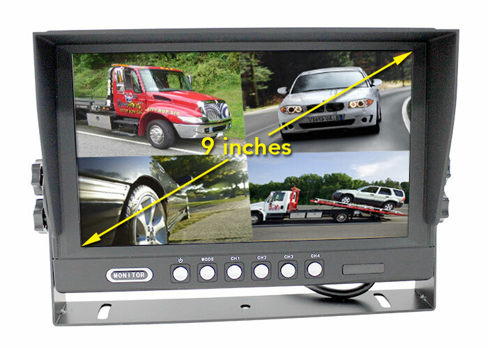 9" Splitscreen Monitor 4PIN Colour CCD IR Rearview Reversing 3x Cameras ...