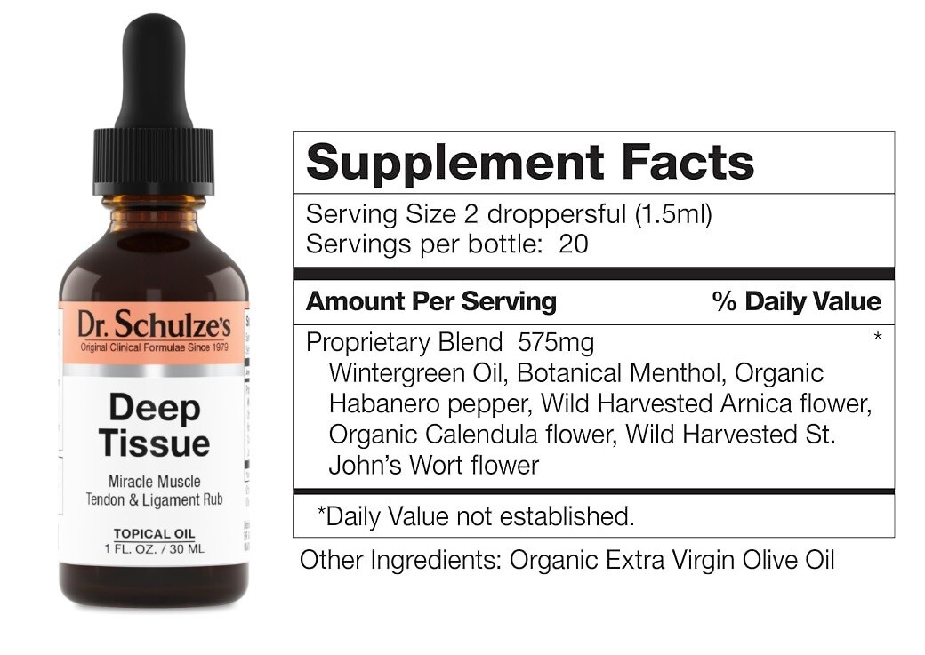 Dr Schulze Deep Tissue Oil Powerful Herbal Support for Muscles, Tendons ...