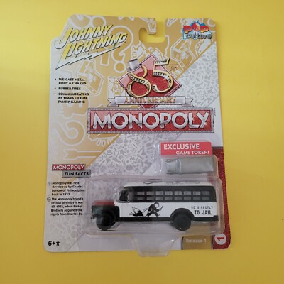 Johnny Lightning Monopoly 85th Anniversary 1956 Chevy School Bus | eBay