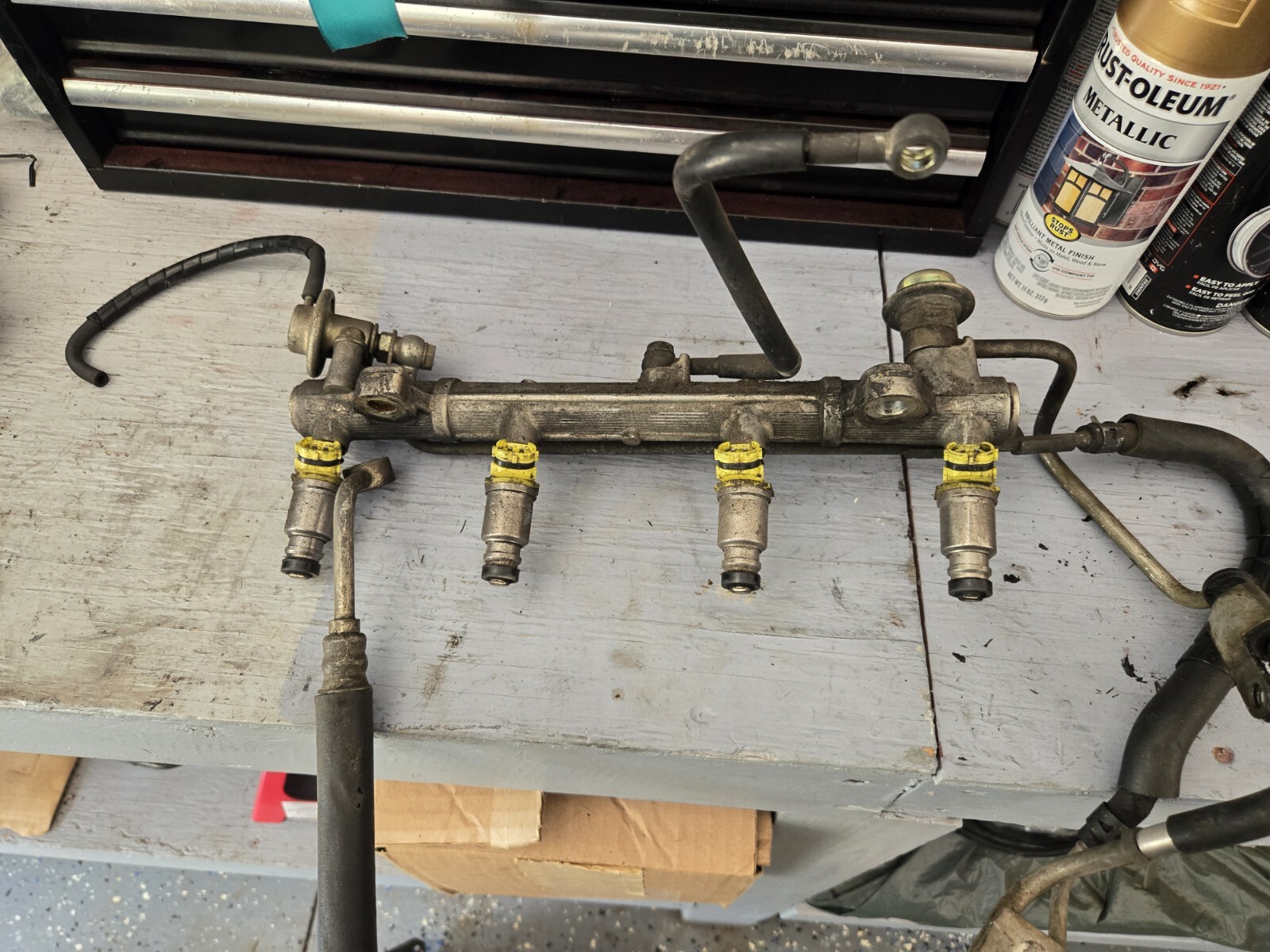 1991-1995 Toyota MR2 N/a 2.2L 5SFE Fuel Rail With Injectors And Lines ...