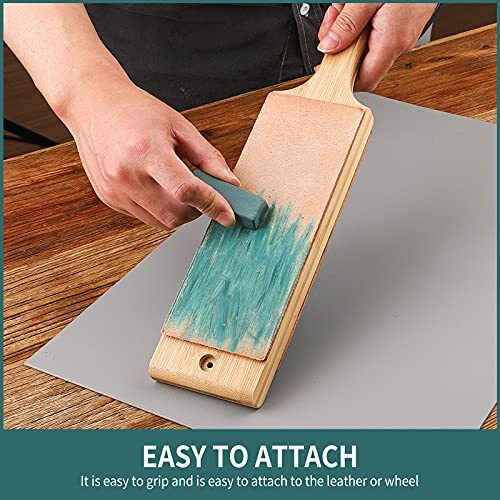 Double Sided Leather Strop for Knife Sharpening Chisels with Ergonomic ...