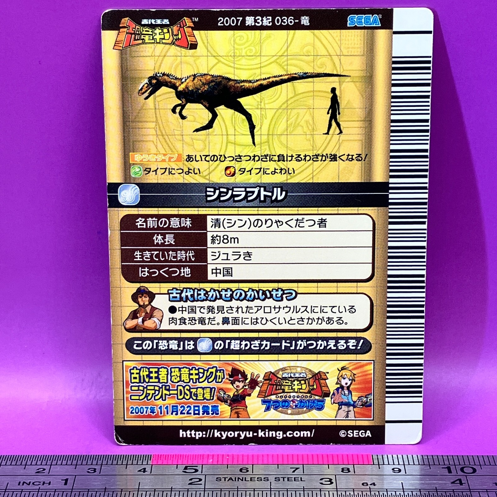 Sinraptor - Dinosaur King Card 3-036-Ryū 2007 SEGA TCG Japanese #153 | eBay