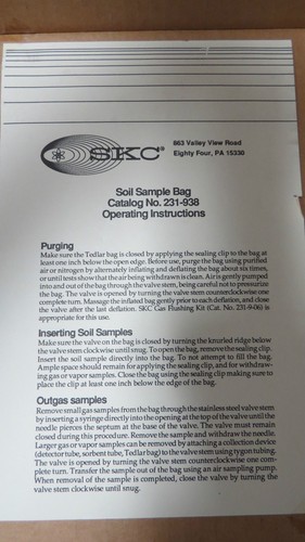 SKC Soil Sample Bag and Clamp Kit 231-938 | eBay