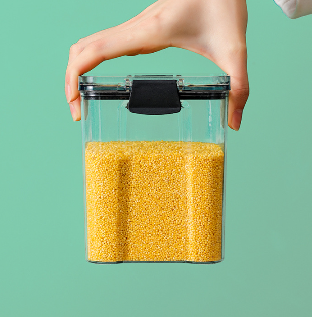 Square Airtight Food Storage Container for Kitchen with Clear ...