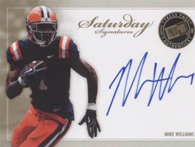 2010 Press Pass - Saturday Signatures Mike Williams #SS-MW (AU, RC) for ...
