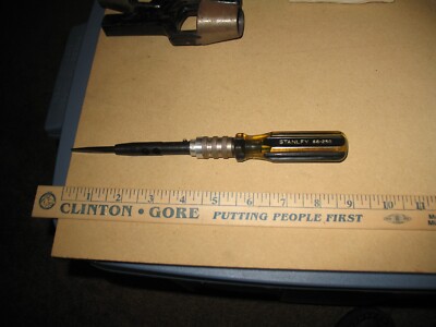 VTG STANLEY ELECTRICIANS SCREWDRIVER SPRING LOADED WIRE CUTTER STRIPER ...